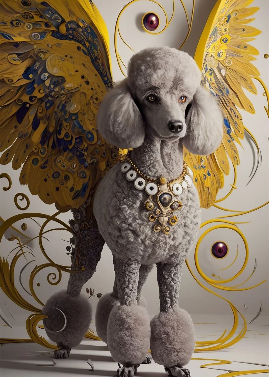 'Angel Poodle Dog Lover ' Poster, picture, metal print, paint by ...
