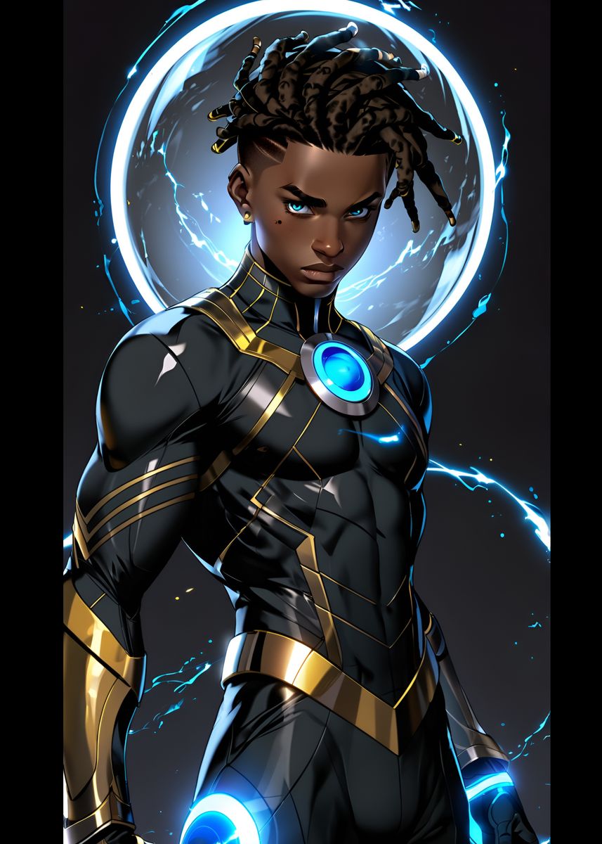 'Black Superhero Illustration' Poster, picture, metal print, paint by ...