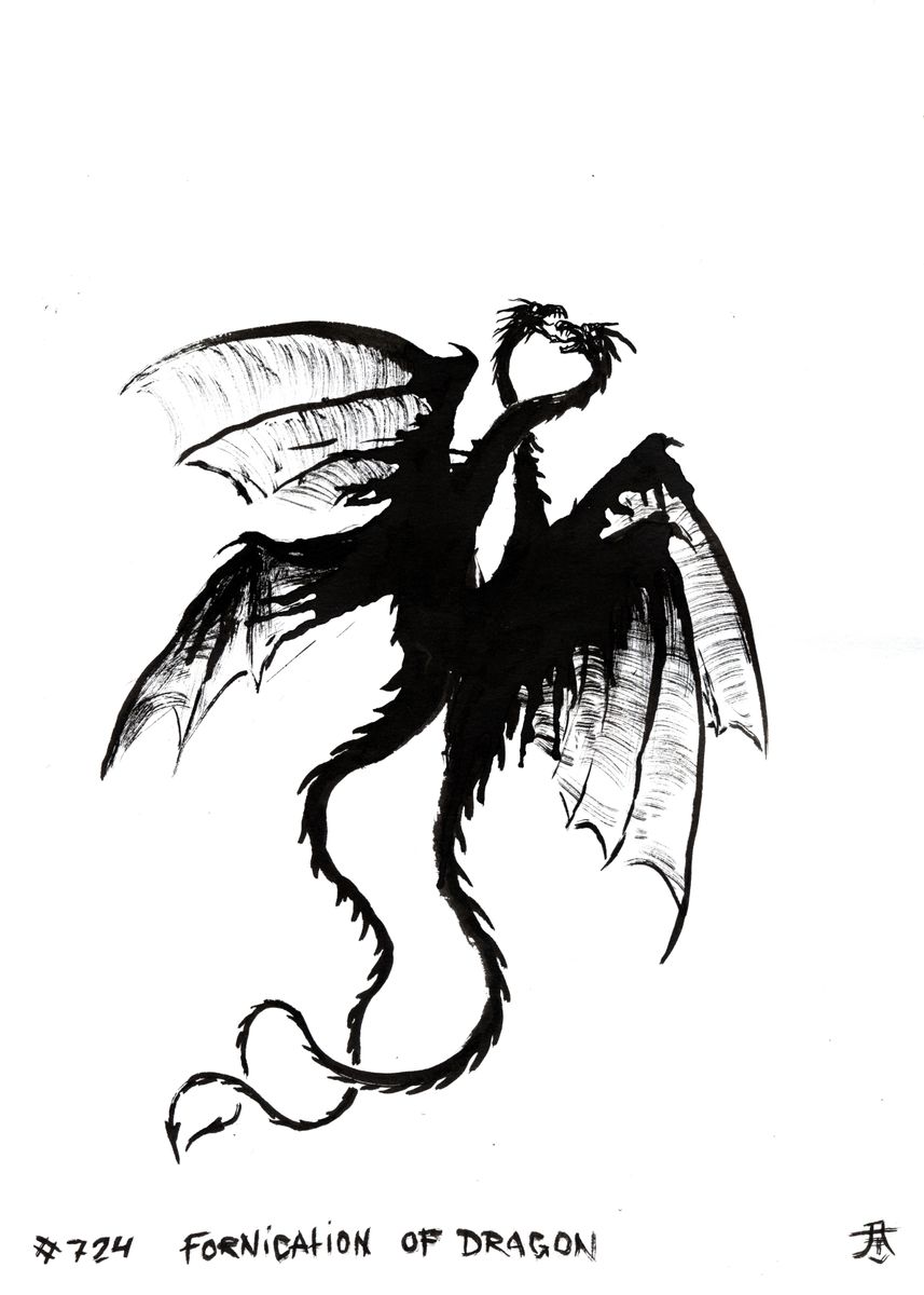 'Fornication of Dragon' Poster, picture, metal print, paint by ...