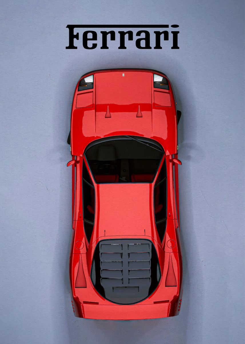 'Red Ferrari F40' Poster, picture, metal print, paint by Lee Rocks ...