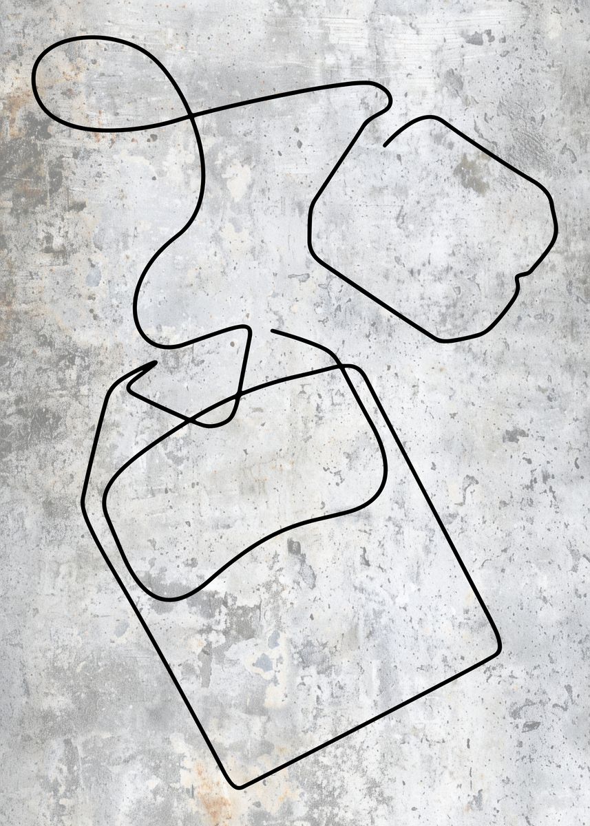 'Tea Bag Line Art' Poster, picture, metal print, paint by Claudia ...