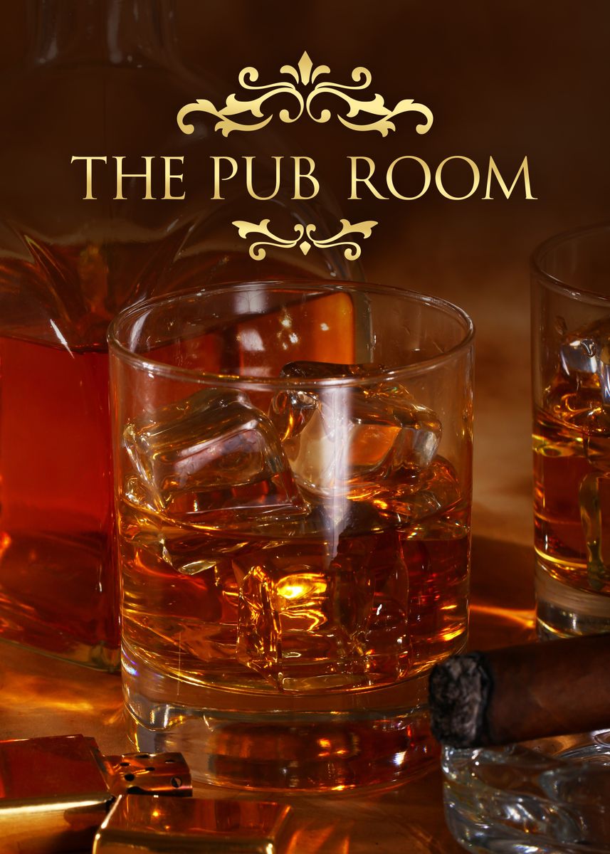'The Pub Room Sign' Poster, picture, metal print, paint by ...