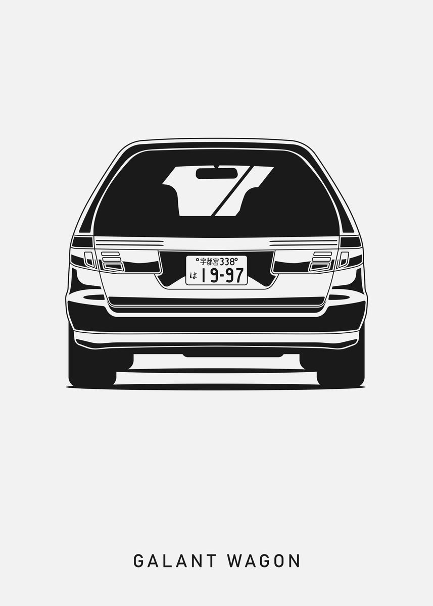 'Galant Wagon Rear View' Poster, picture, metal print, paint by VEIN ...