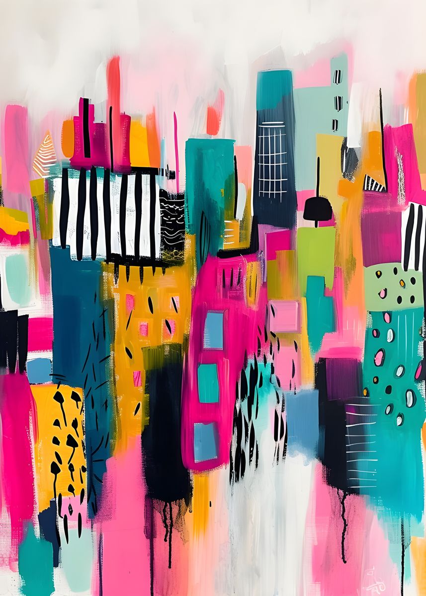 'Abstract Cityscape Painting' Poster, picture, metal print, paint by CG ...