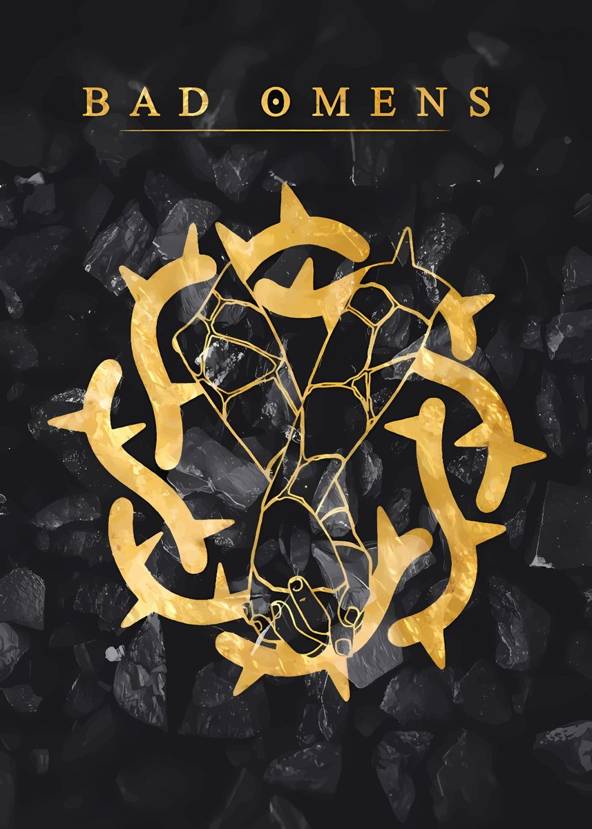 'Bad Omens Logo' Poster, picture, metal print, paint by sakim black | Displate