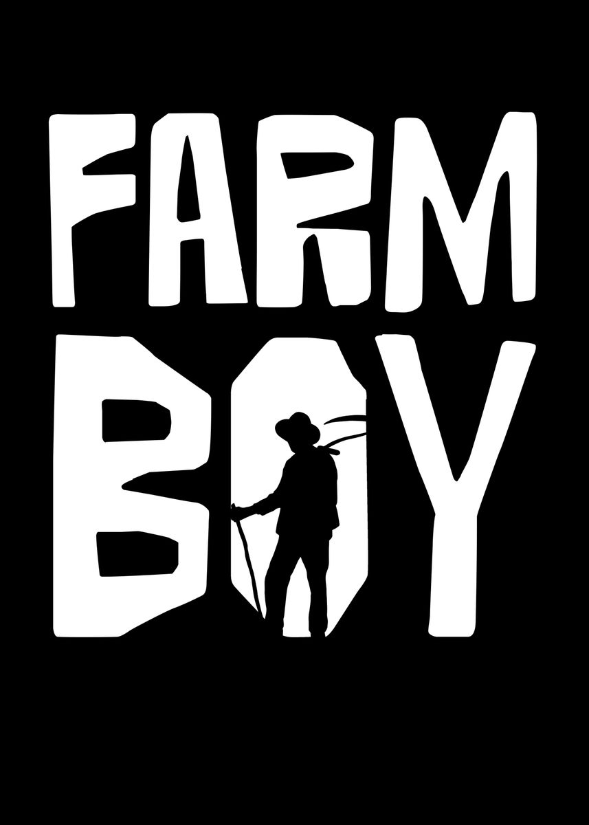'Farm Boy Silhouette' Poster, picture, metal print, paint by ...