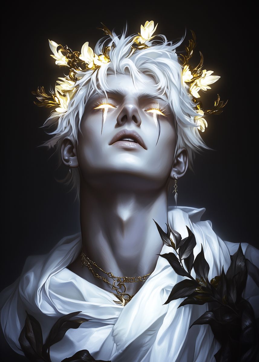 'Golden Crowned Figure' Poster, picture, metal print, paint by ...