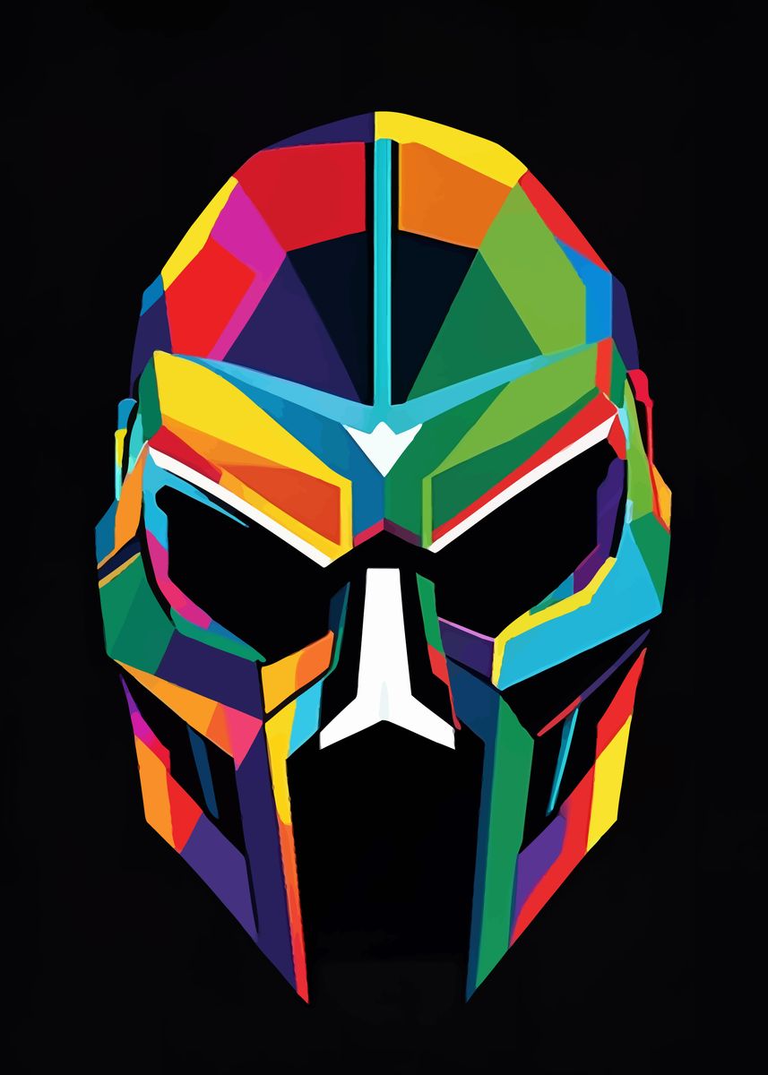 'Colorful Rapper Helmet' Poster, picture, metal print, paint by ...