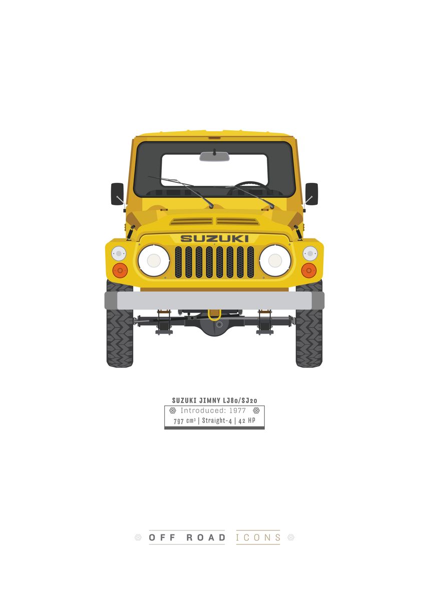 'Jimny LJ80/SJ20 Grecian Ocher' Poster, picture, metal print, paint by ...