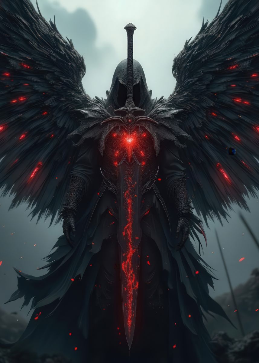 'Dark Angel Warrior' Poster, picture, metal print, paint by ...