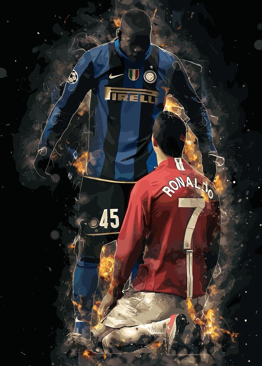 'Ronaldo vs. Balotelli' Poster, picture, metal print, paint by Zee Corp ...