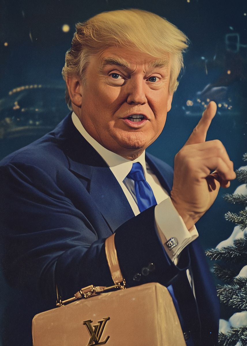 'Trump Portrait with Suitcase' Poster, picture, metal print, paint by ...