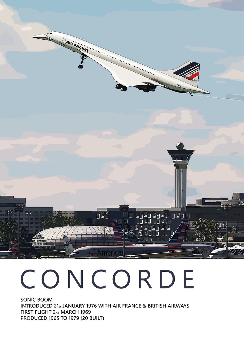'Concorde Supersonic Jet' Poster, picture, metal print, paint by One ...