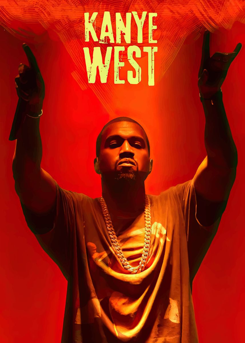 'Kanye West Poster' Poster, picture, metal print, paint by ...