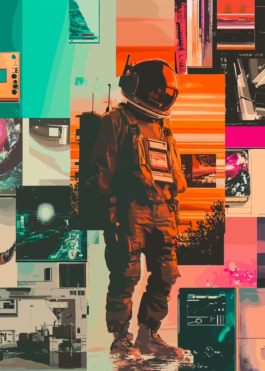 'Astronaut Collage' Poster, picture, metal print, paint by Ammar Zain ...