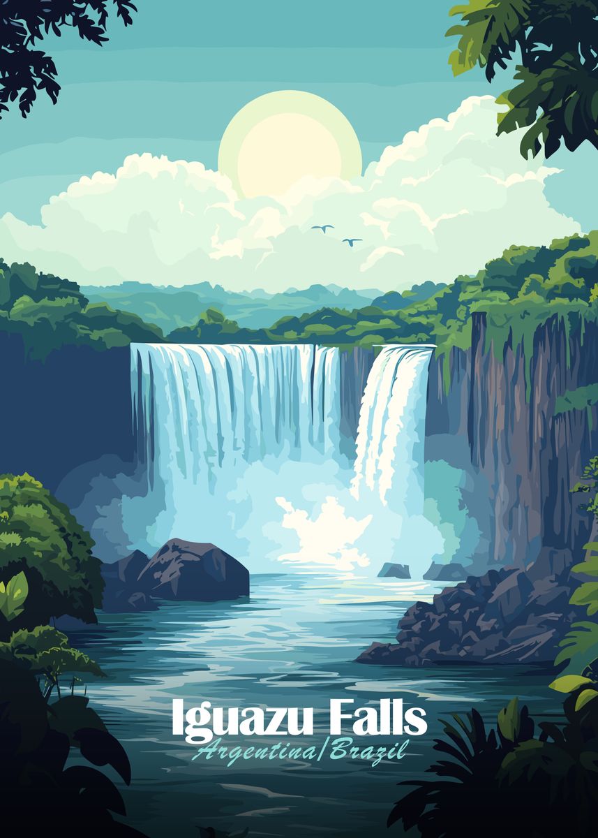 'Iguazu Falls Poster' Poster, picture, metal print, paint by Logan Reed ...