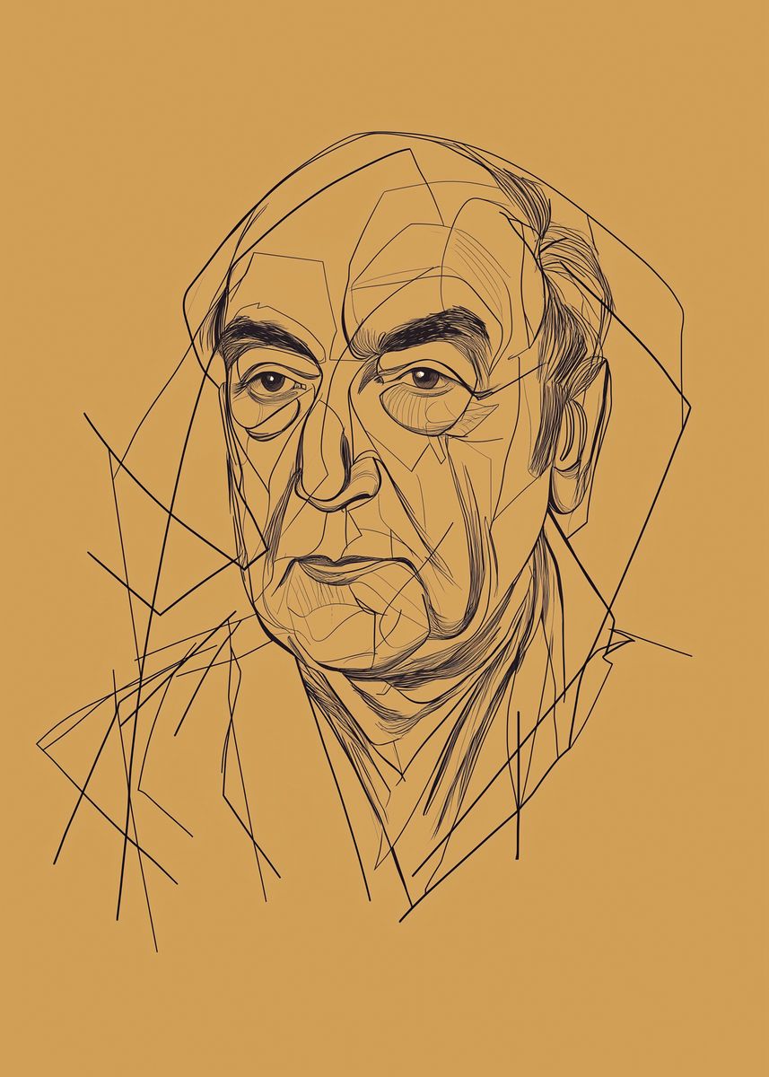 'Pablo Neruda' Poster, picture, metal print, paint by Nicholas VK ...