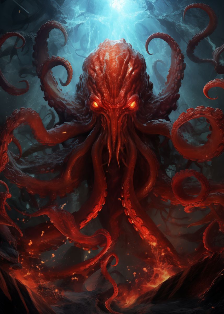 'Octopus Mythos Creature' Poster, picture, metal print, paint by Art ...