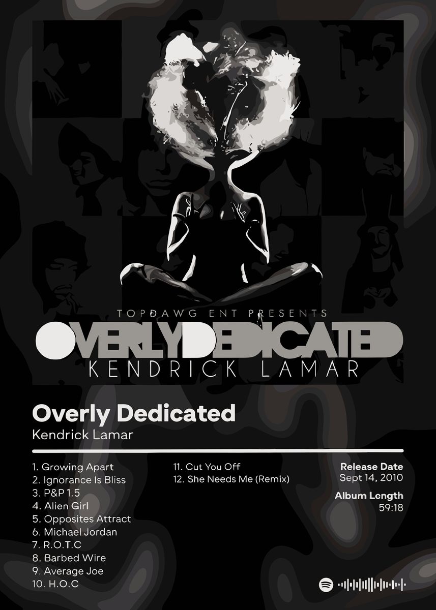'Kendrick Lamar Overly Dedicated' Poster, picture, metal print, paint ...