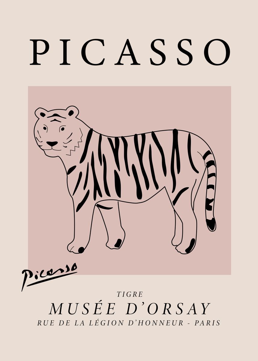 'Picasso Tiger Print' Poster, picture, metal print, paint by ...