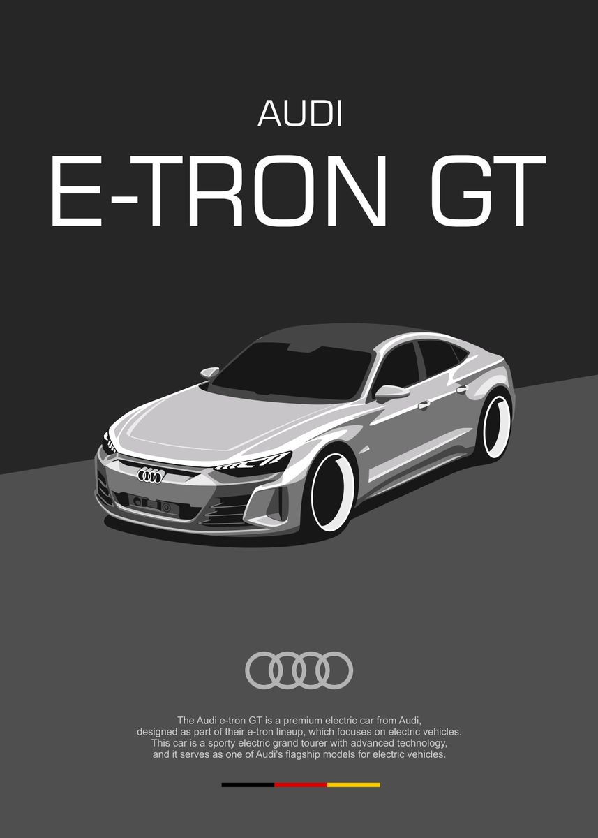 'Audi RS E-Tron GT' Poster, picture, metal print, paint by Muezzahero ...