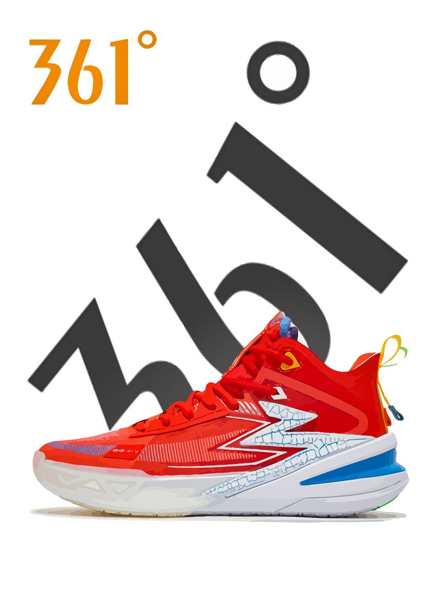 '361° Basketball Shoes' Poster, picture, metal print, paint by Bas UKy ...