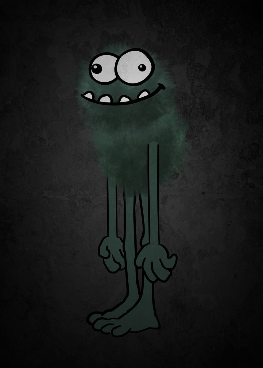 'Smiling Green Monster' Poster, picture, metal print, paint by ...