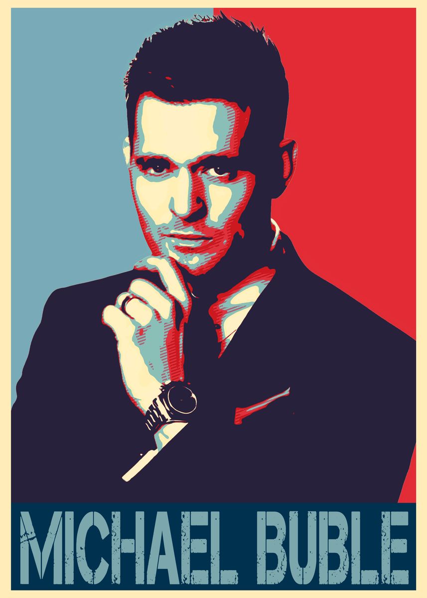'Michael Bublé Pop Art Poster' Poster, picture, metal print, paint by ...