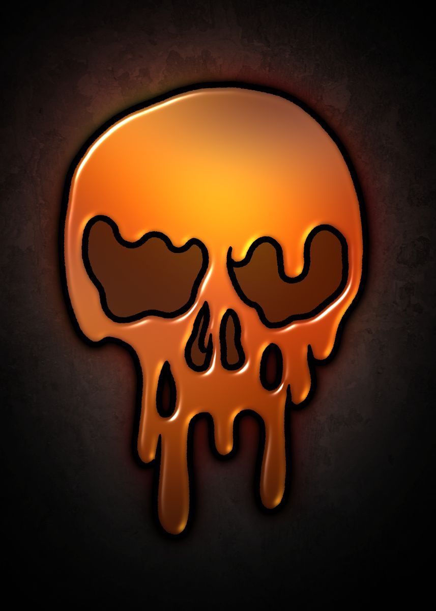'Melting Skull Illustration' Poster, picture, metal print, paint by ...