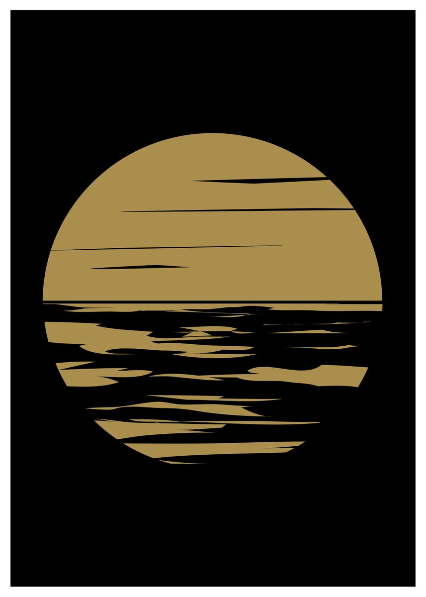 'Sunset Minimalist Art' Poster, picture, metal print, paint by AndiSart ...