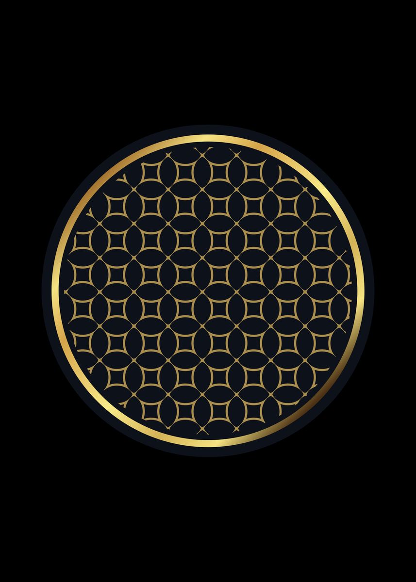 'Gold Geometric Circle' Poster, picture, metal print, paint by AndiSart ...