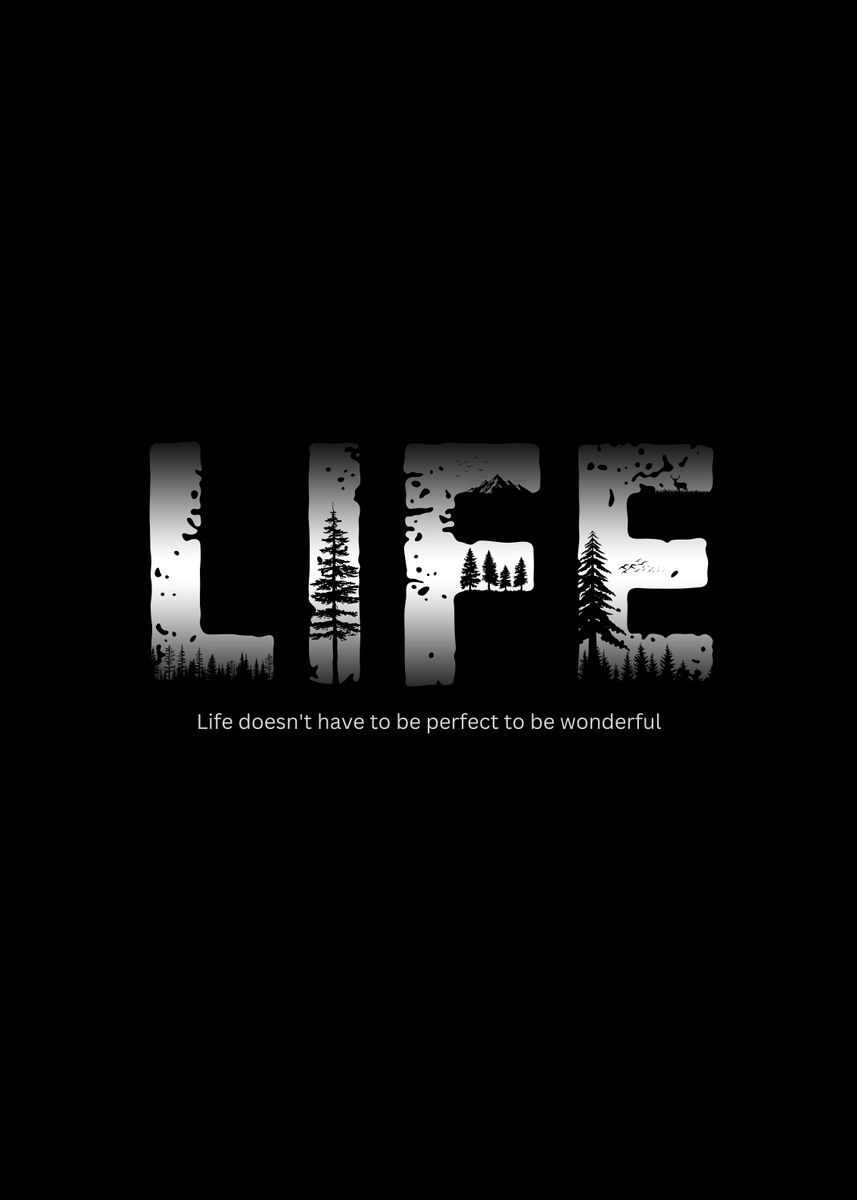 'Life is Wonderful Graphic' Poster, picture, metal print, paint by ...