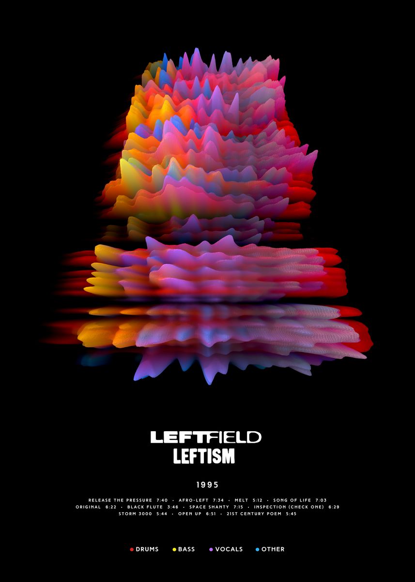 'Leftfield - Leftism (1995) - 3D' Poster, picture, metal print, paint by VIZULR | Displate