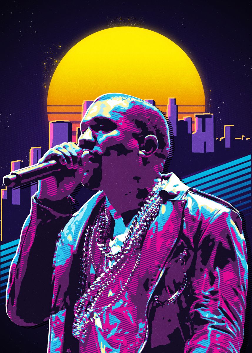 'Kanye West ' Poster, picture, metal print, paint by Rose Art | Displate