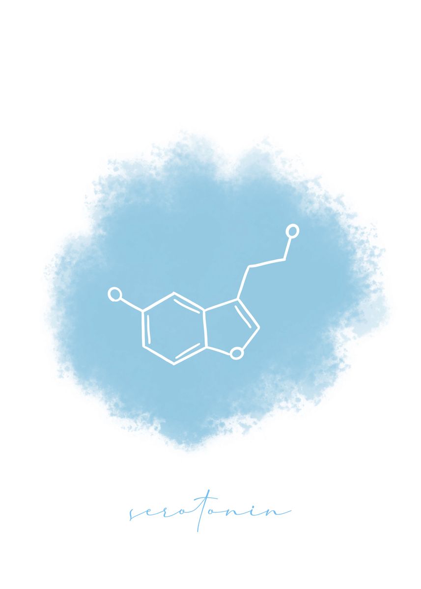 'Serotonin Molecule Art' Poster, picture, metal print, paint by Eduarda ...