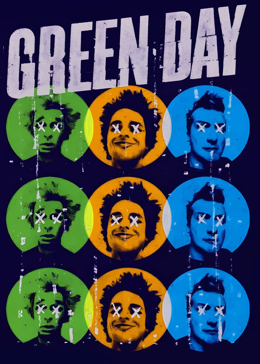 'Green Day Band Poster' Poster, picture, metal print, paint by bone art ...