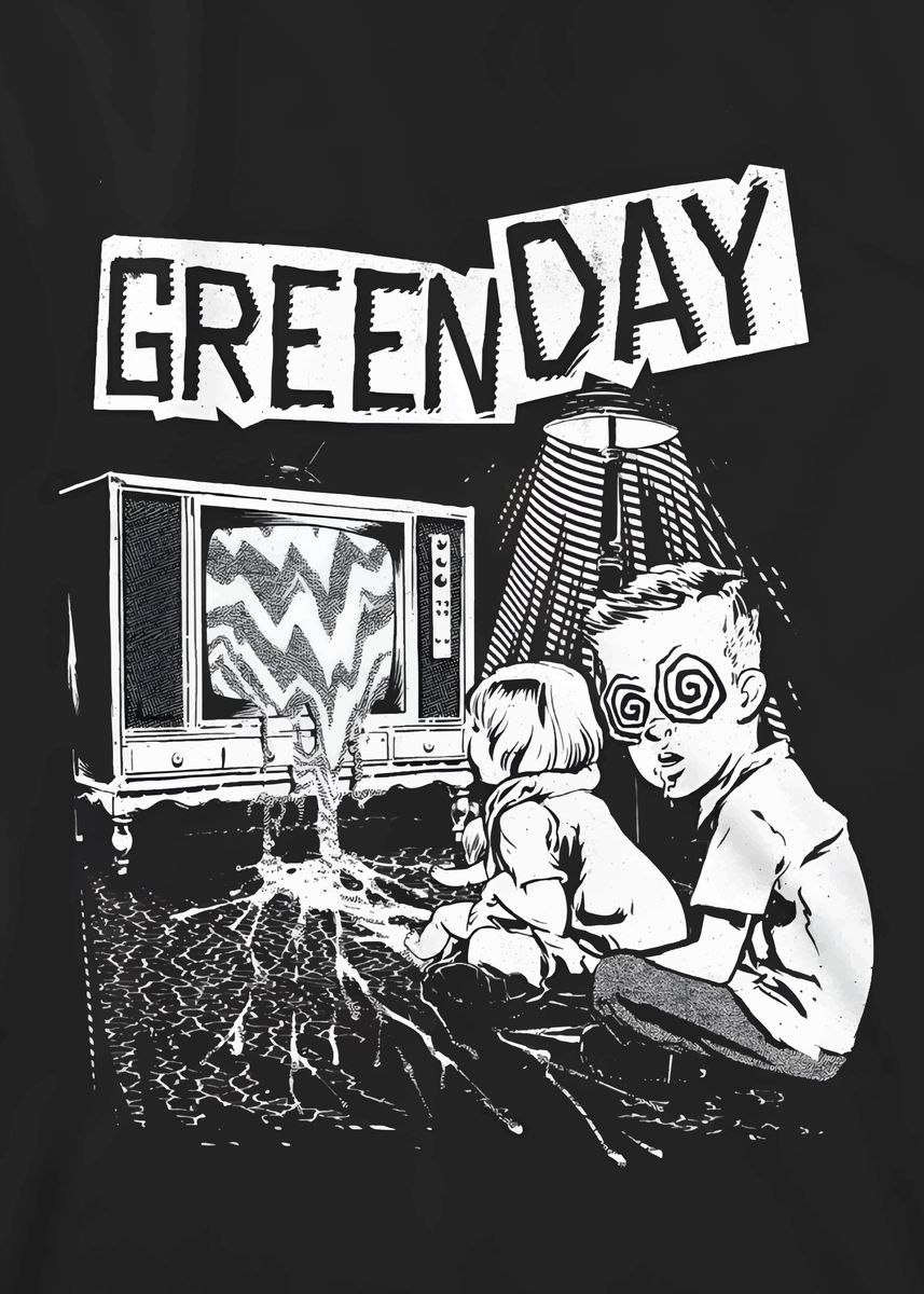 'Green Day TV Static' Poster, picture, metal print, paint by bone art ...