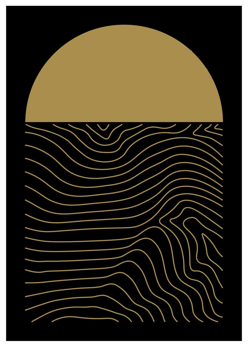 'Abstract Gold Lines' Poster, picture, metal print, paint by AndiSart ...
