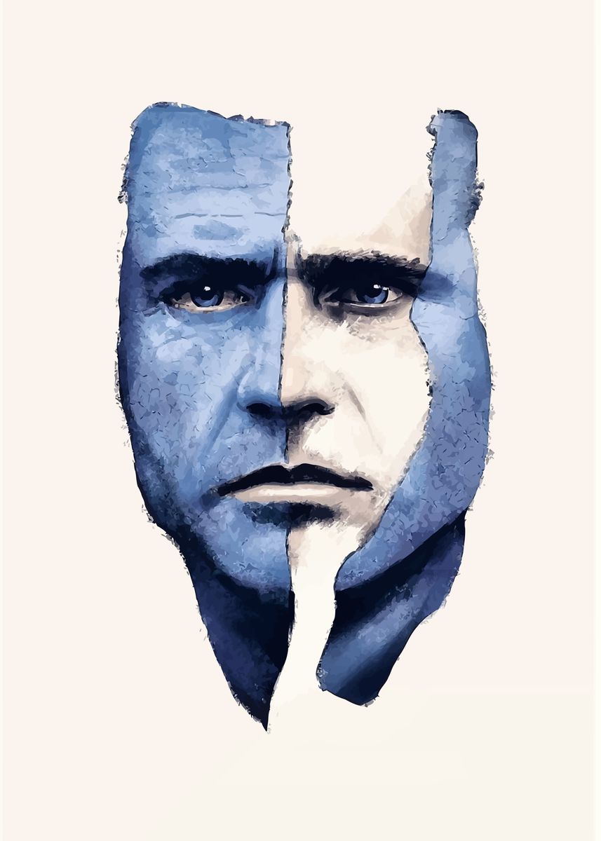 'Blue Face Portrait' Poster, picture, metal print, paint by Cornejo ...
