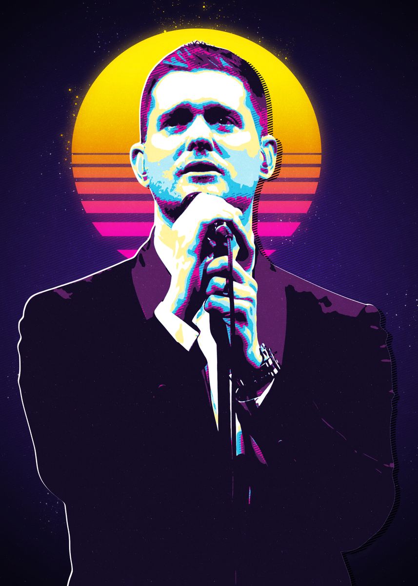 'michael buble retro 80s' Poster, picture, metal print, paint by ...