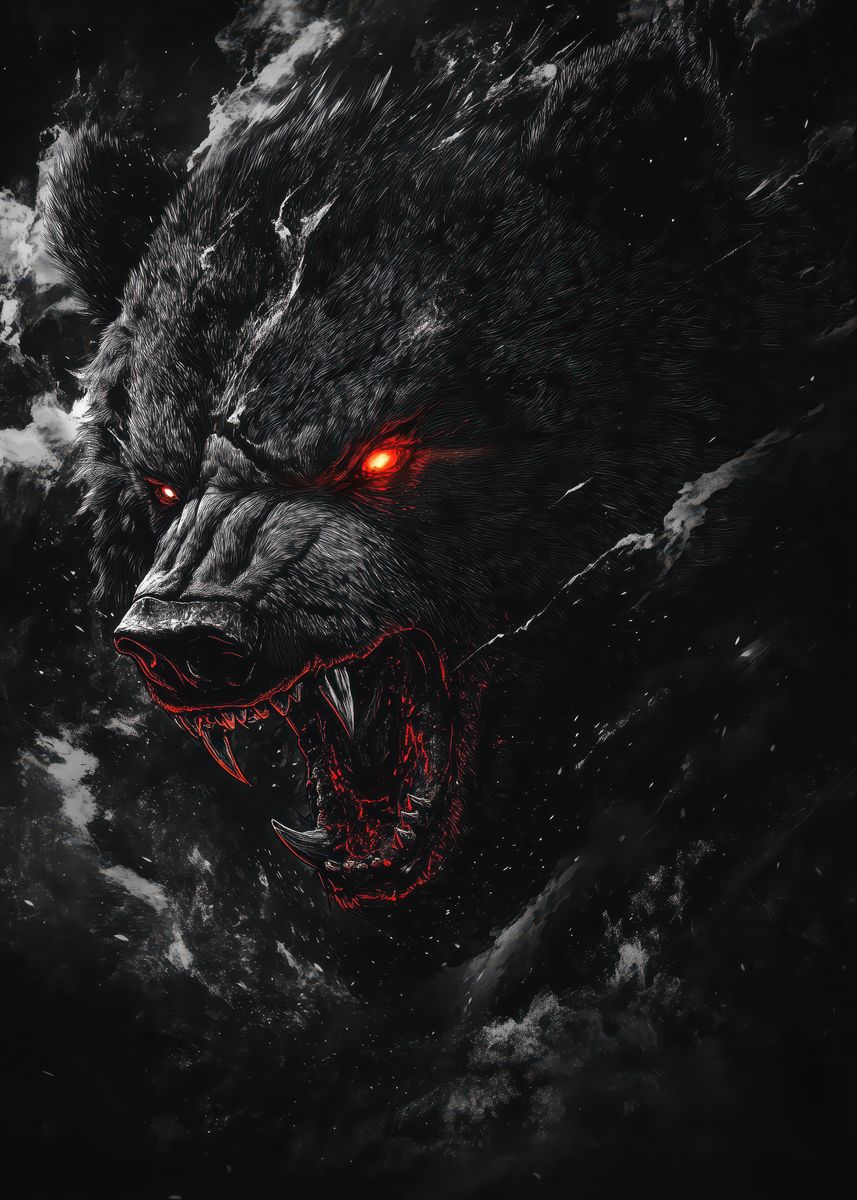 'Angry Black Bear' Poster, picture, metal print, paint by BS Design ...