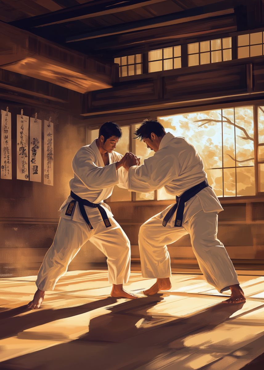 'Judo Training' Poster, picture, metal print, paint by Rawbin | Displate