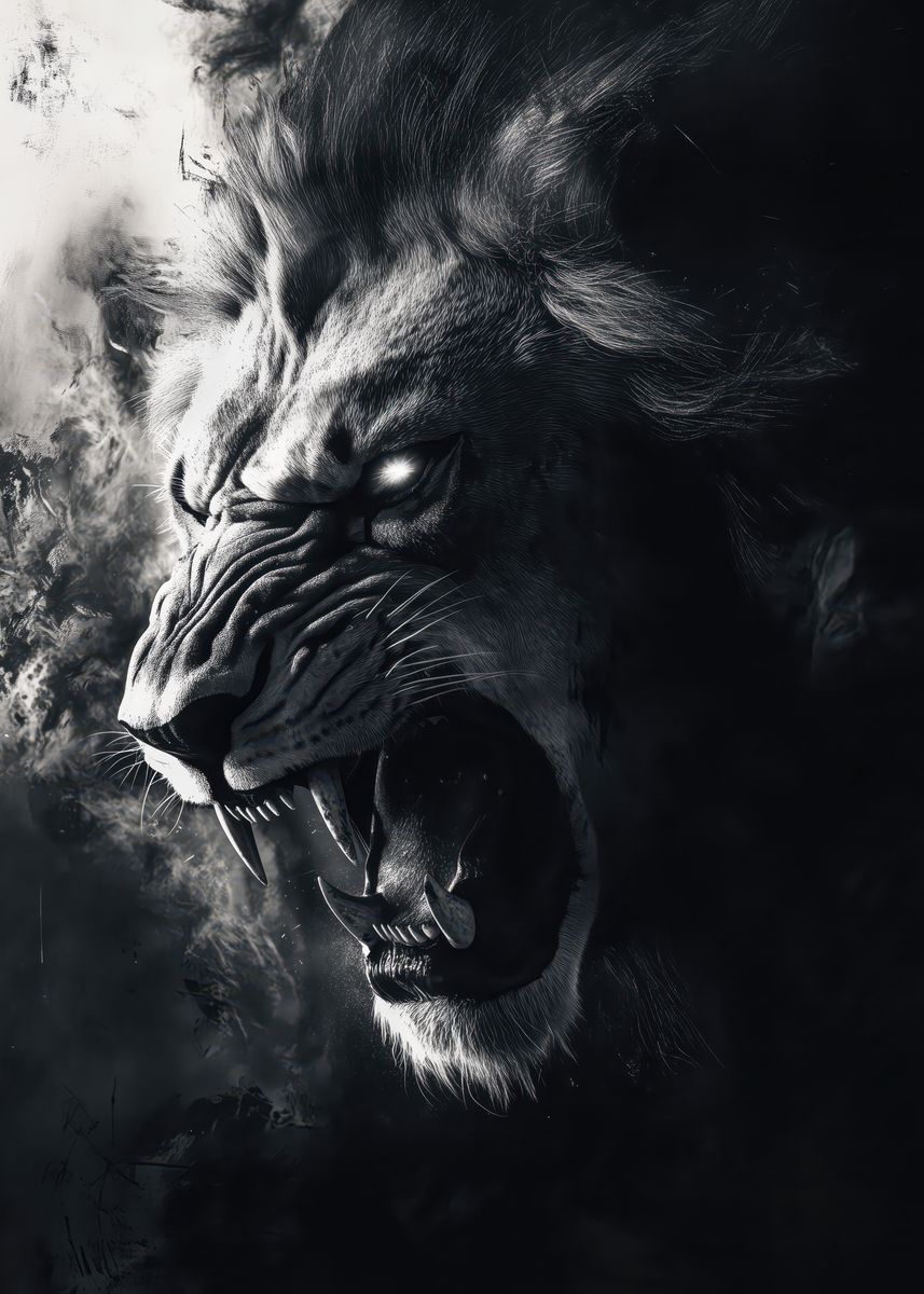 'The Roaring Lion' Poster, picture, metal print, paint by BS Design ...
