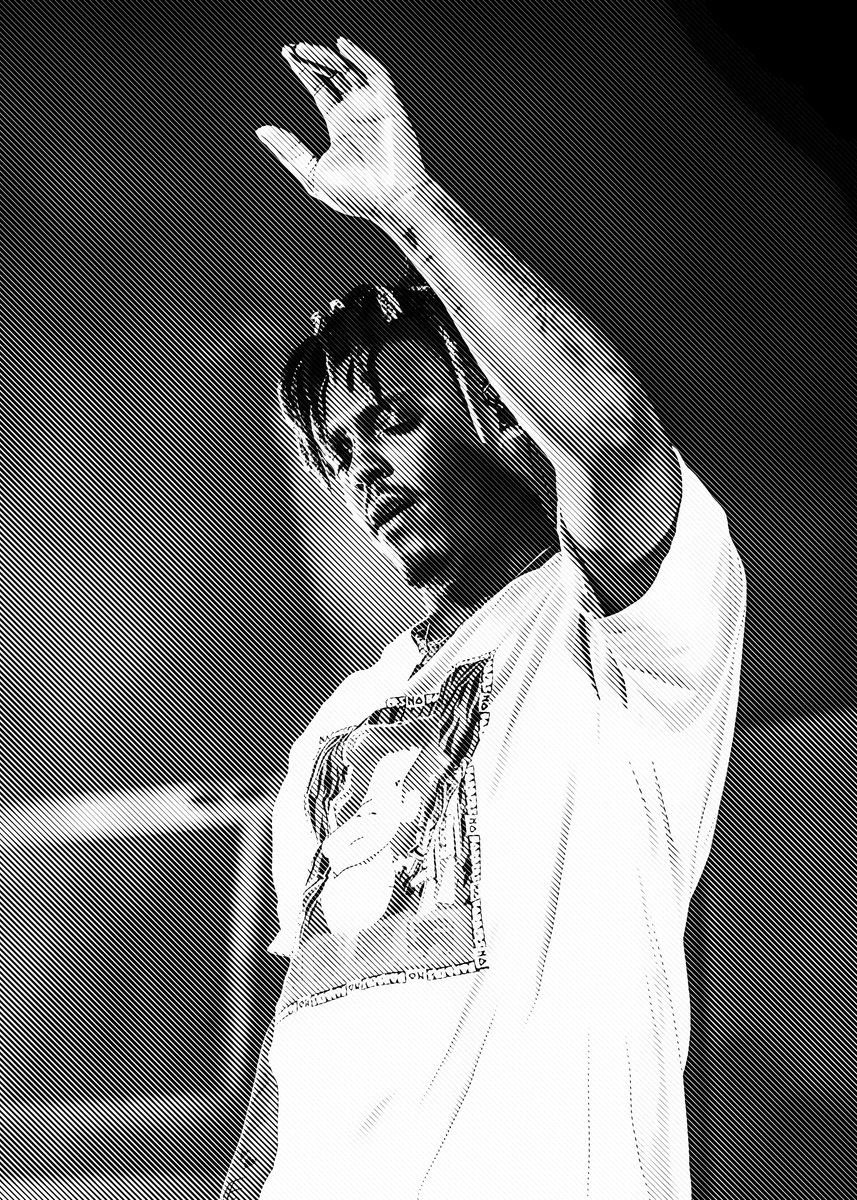 'Juice Wrld Black and White Portrait' Poster, picture, metal print ...