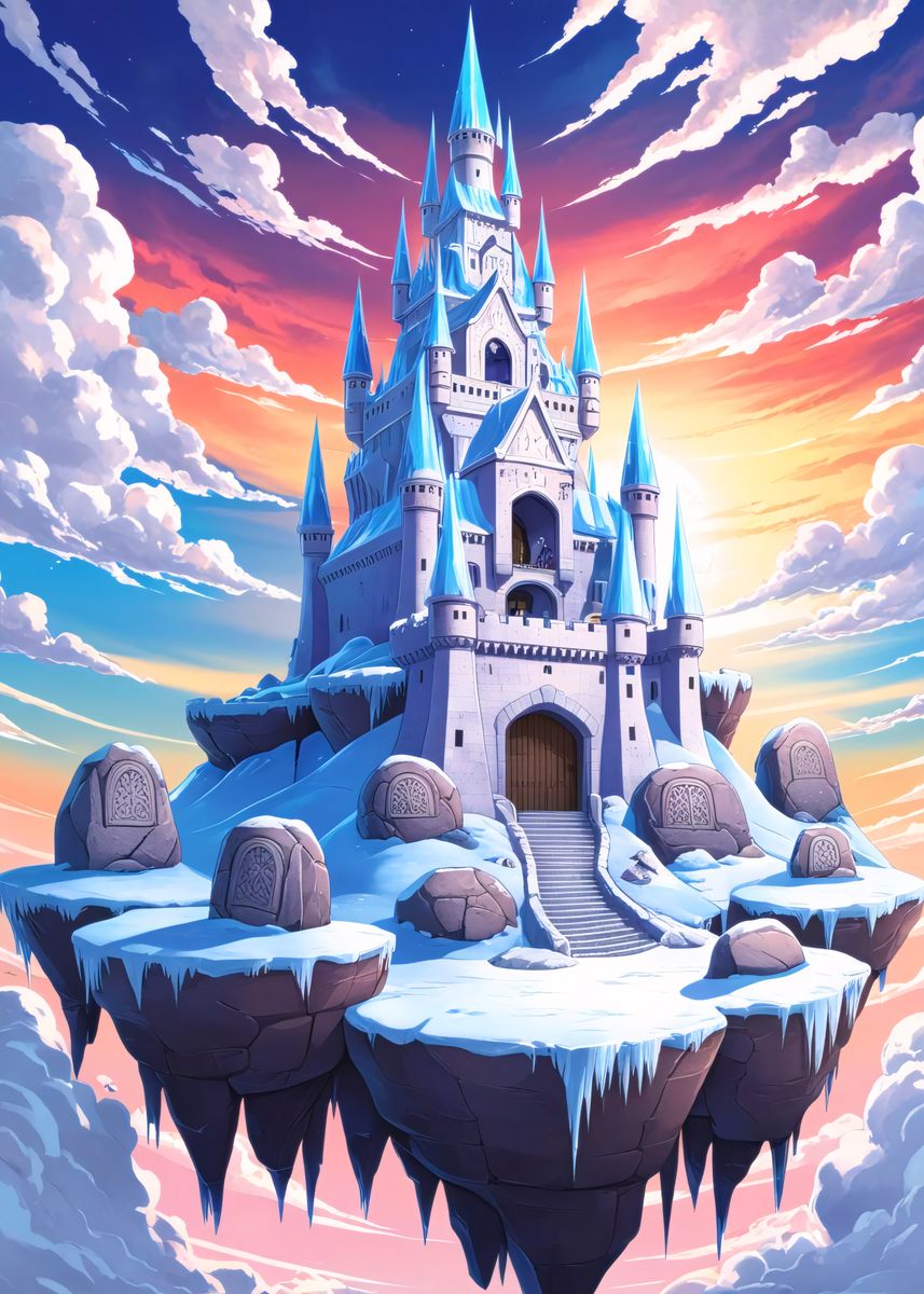 'Floating Ice Castle of the North ' Poster, picture, metal print, paint ...