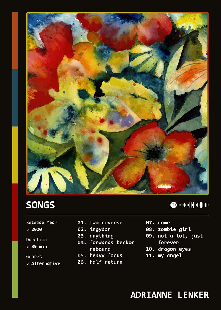 'songs (2020) Album by Adrianne Lenker' Poster, picture, metal print ...