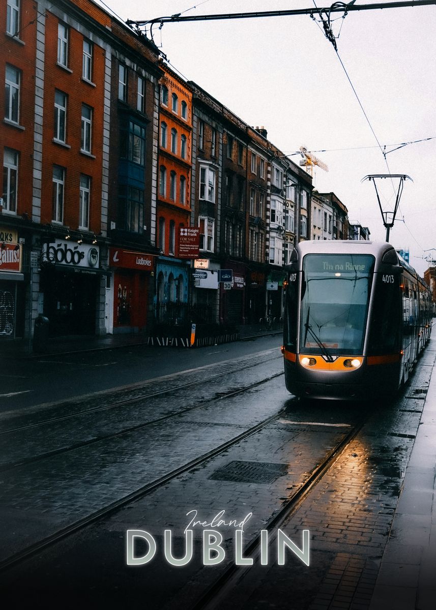 'Dublin Tram Ireland' Poster, picture, metal print, paint by elsha ...
