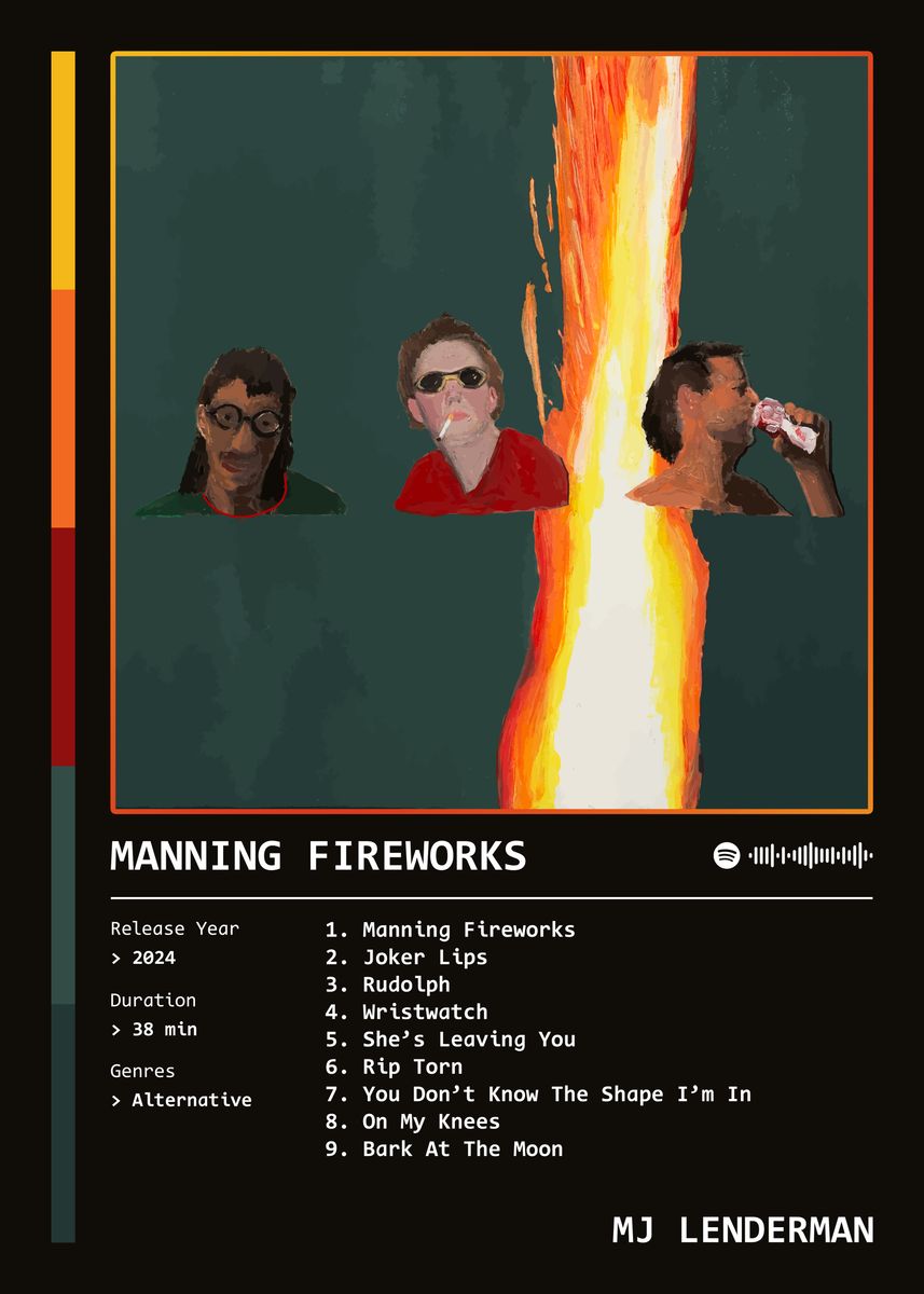 'Manning Fireworks (2024) Album by MJ Lenderman' Poster, picture, metal ...