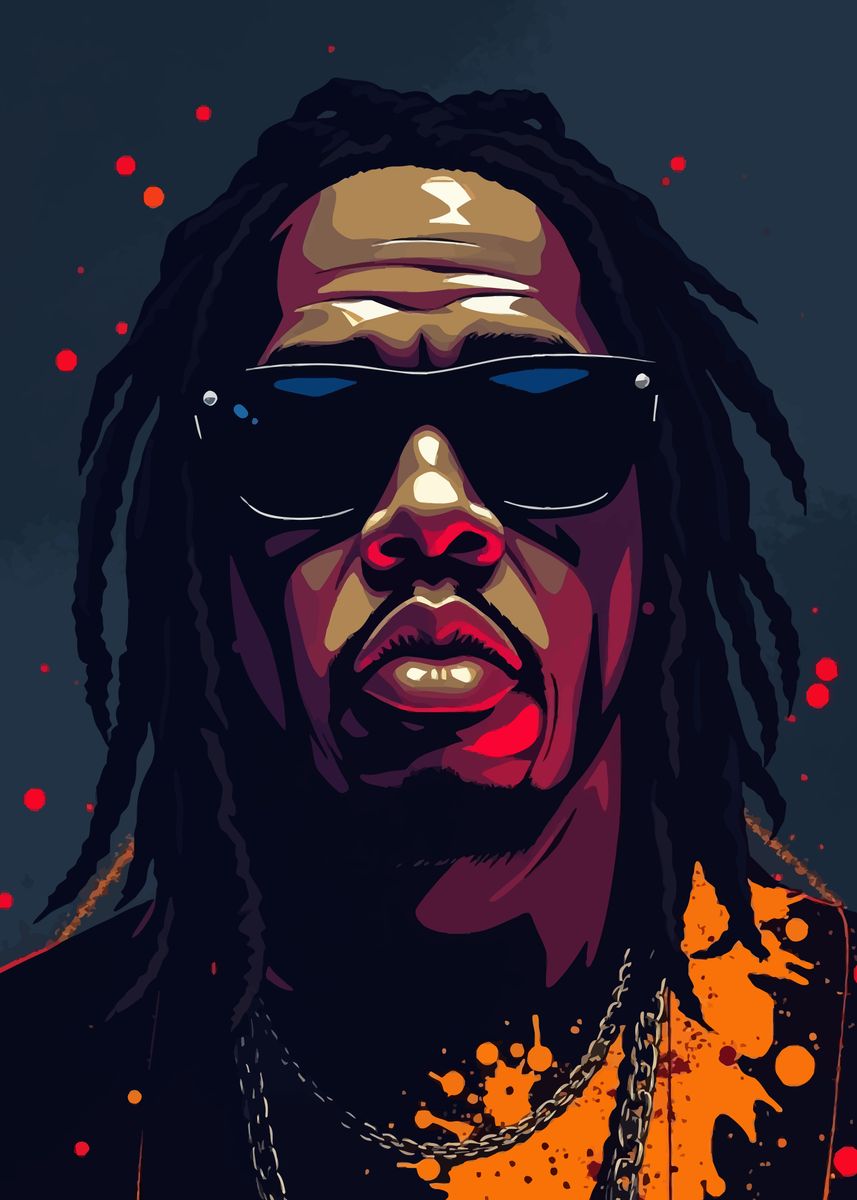 'Legendary Rapper Portrait' Poster, picture, metal print, paint by ...