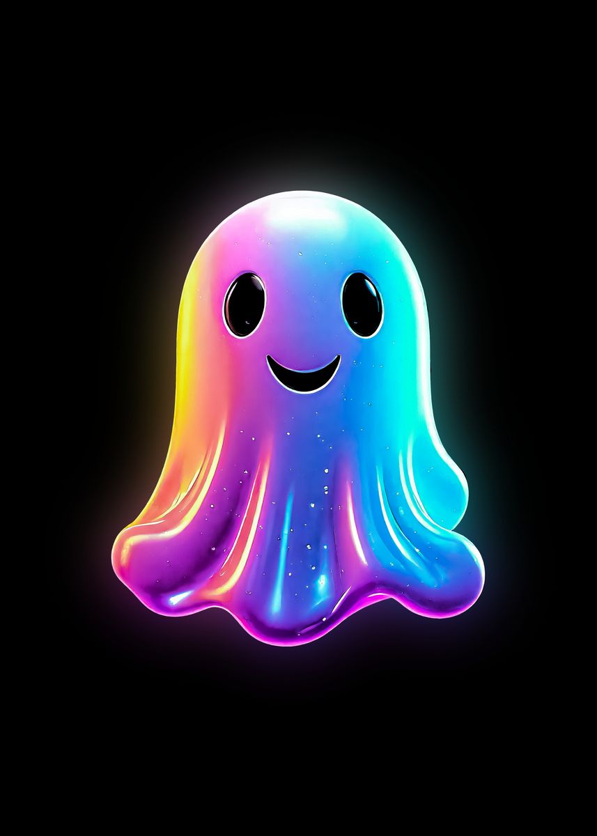 '3D Rainbow Ghost' Poster, picture, metal print, paint by Kanarinox ...